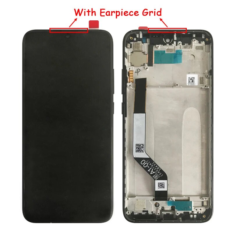 Дисплейный модуль (дисплей + сенсор) для смартфона Xiaomi Redmi Note 7 с рамками, Black With Frame