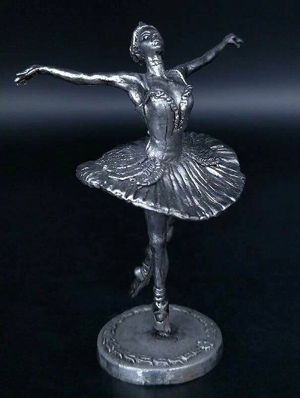 Оловянная фигурка "Умирающий лебедь", коллекционная миниатюра балерины ручной работы