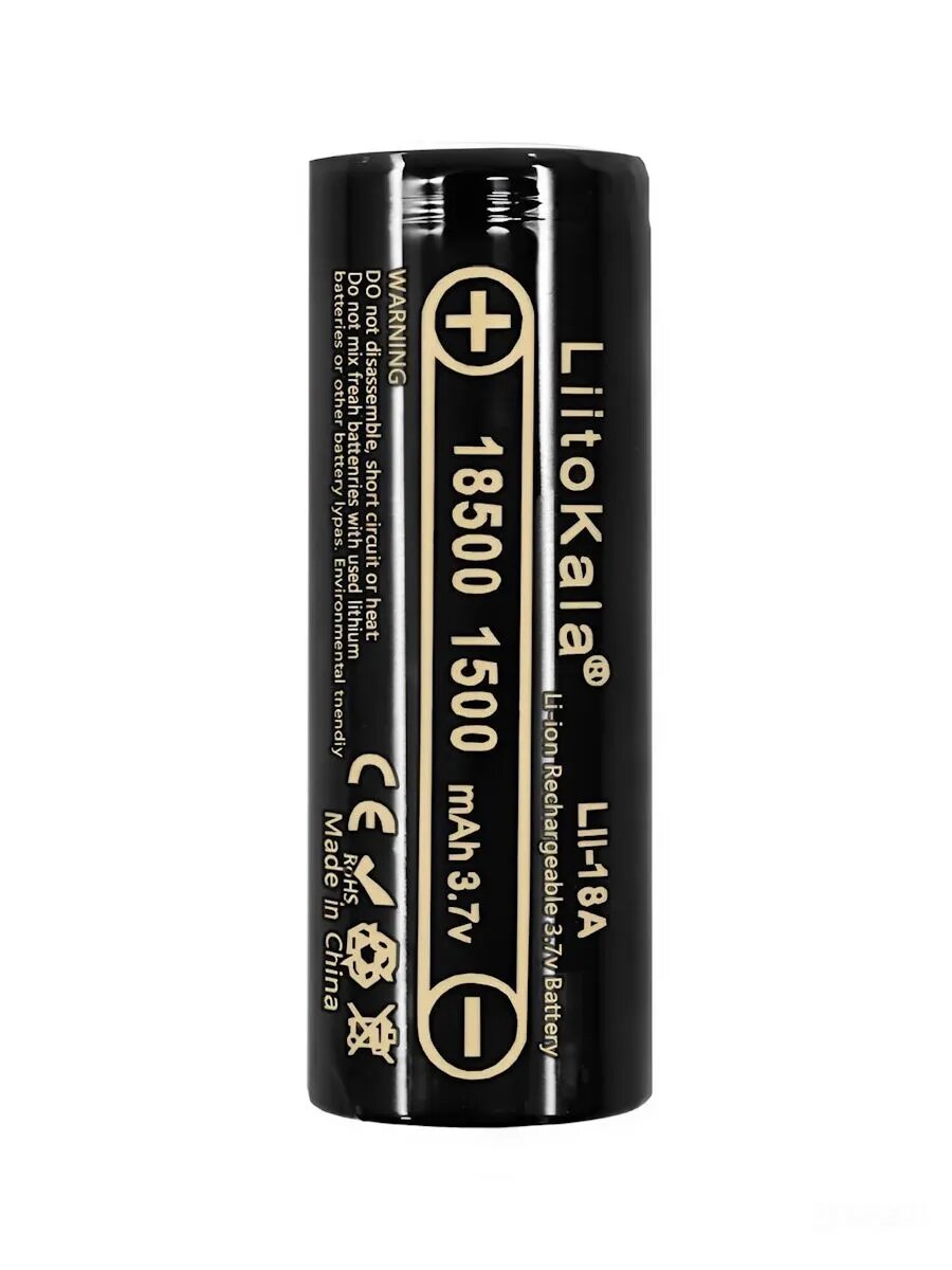 Аккумулятор Liitokala Lii-18A 18500 3.7V 1500mAh для ирригаторов, триммеров, щёток 1 шт.