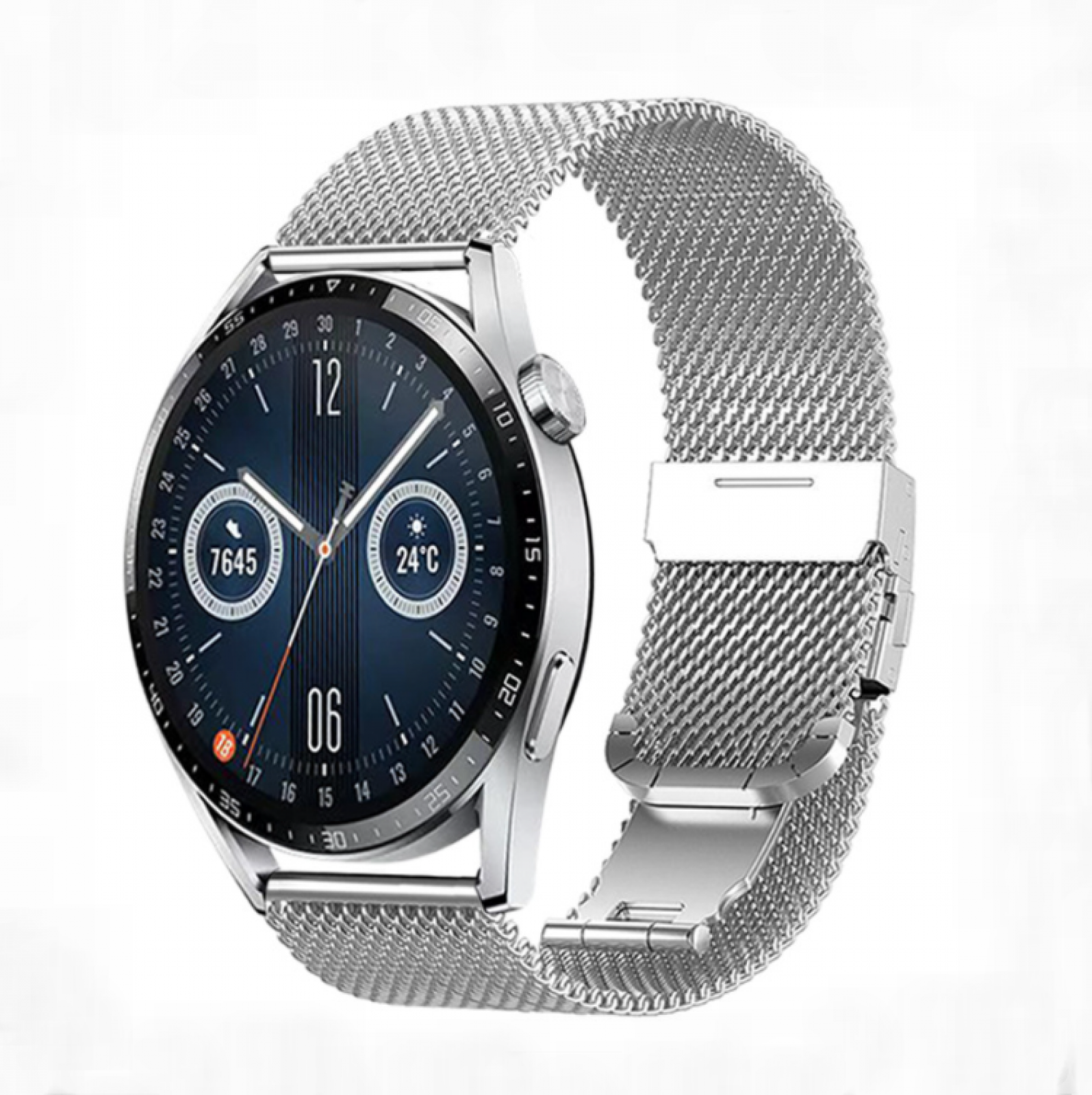Миланский ремешок MyPads Milanese для HUAWEI WATCH GT 3 (42 мм) из нержавеющей стали серебристый с быстросъемным креплением