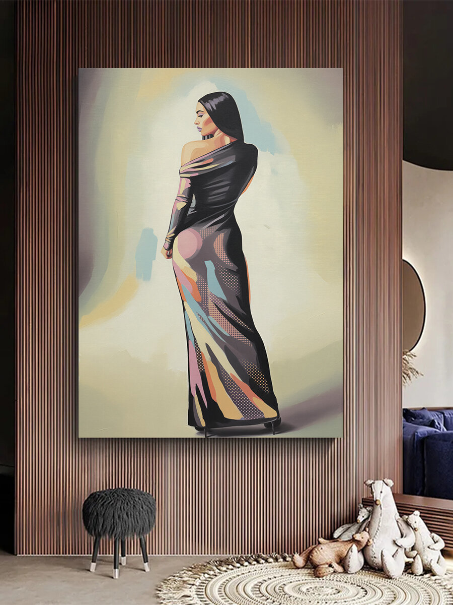 Картина на холсте - "Девушка 18+, бикини, в красивом белье женщина 18+" , 40х60 см.