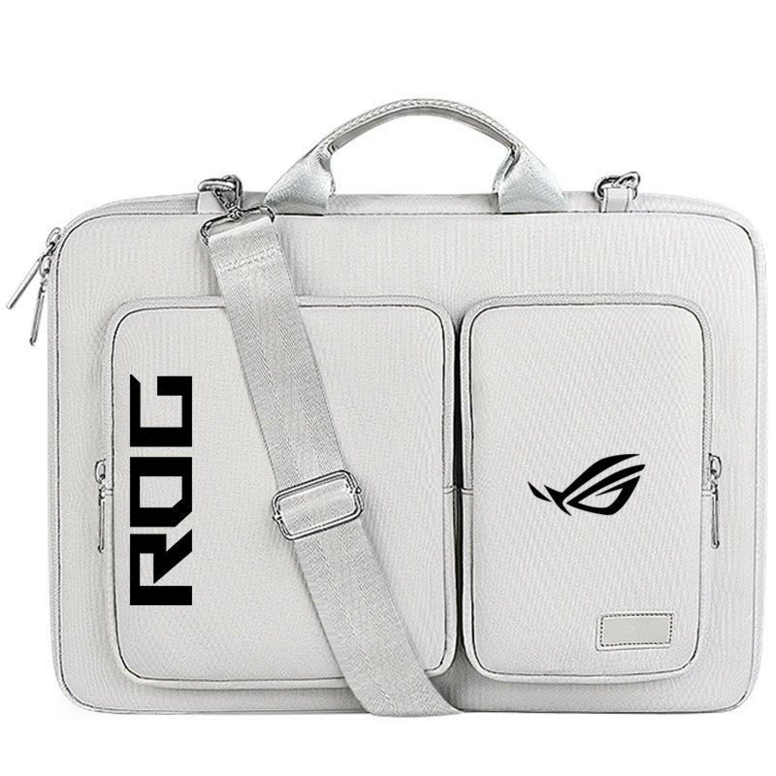 Сумка для ноутбука MyPads 14,1/15,4 дюйма текстильная светло-серая с плечевым ремнем