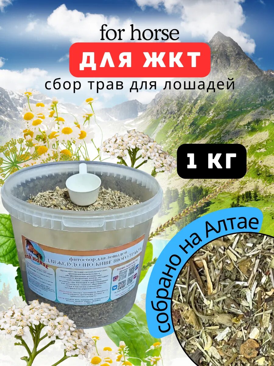 For Hrse / Фитосбор для желудочно-кишечного тракта лошади, 1000 гр.