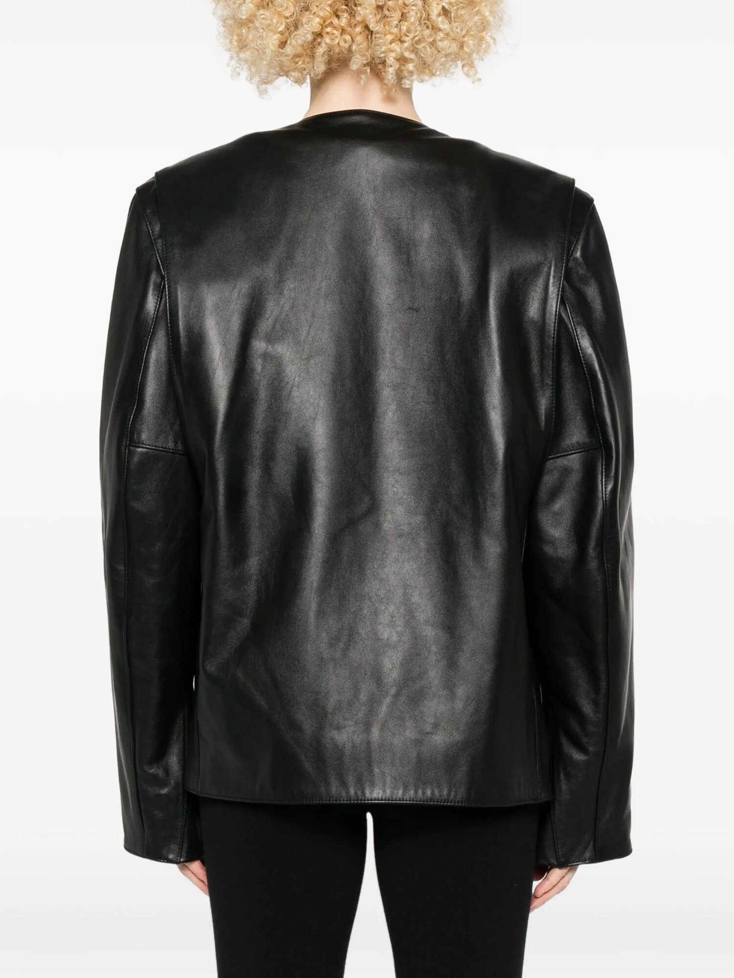 Куртка TOTEME Collarless pocket jacket, размер 38, черный — фото 1