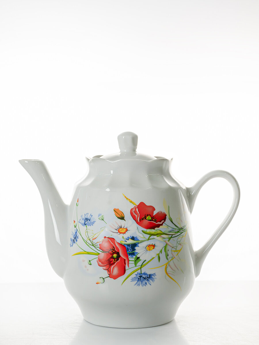 Чайник для чая заварочный фарфоровый 1750 мл Добруш "Летний луг"
