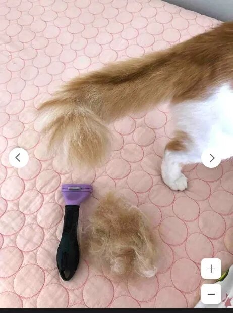 FURminator Щетка для животных расческа для длинношерстных кошек, для вычесывания шерсти, пластик, S, пурпурный — фото 1