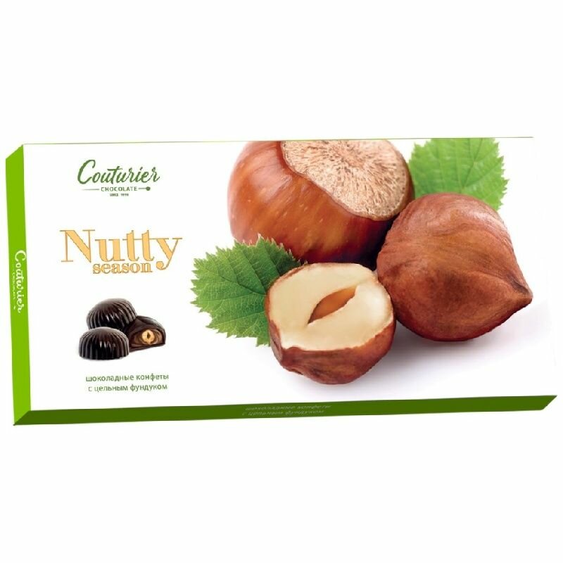 Конфеты COUTURIER NUTTY SEASON шоколадные с цельным фундуком 210г