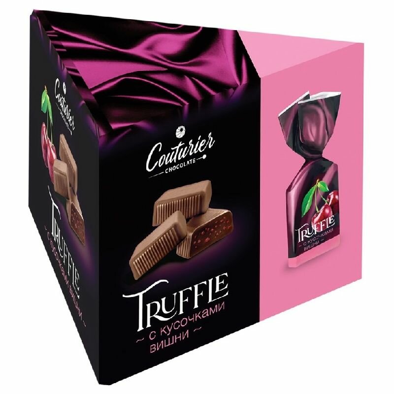 Конфеты COUTURIER TRUFFLE шоколадные с кусочками вишни 125г