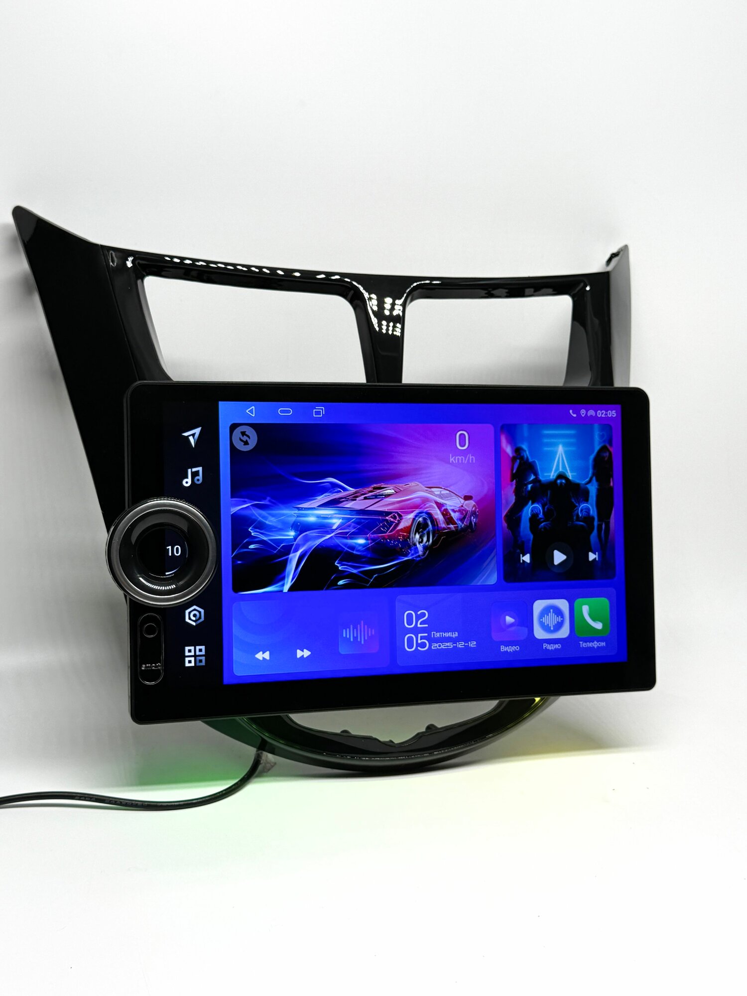 Магнитола 8-core 4/64 ГБ Hyundai Solaris 1 2011-2016 черная RGB-подсветкой и крутилкой