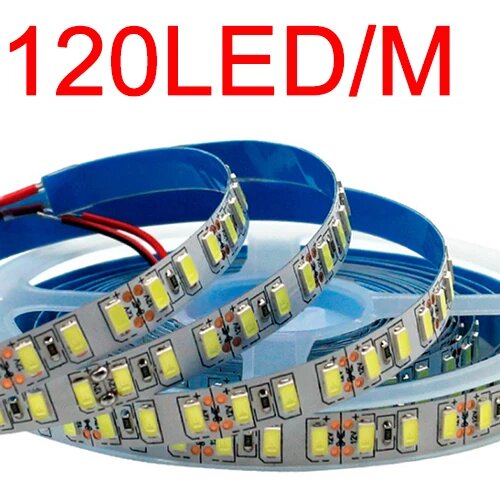 Светодиодная лента 12В 5м, 120 LED/M, Cool White, IP67 Waterproof