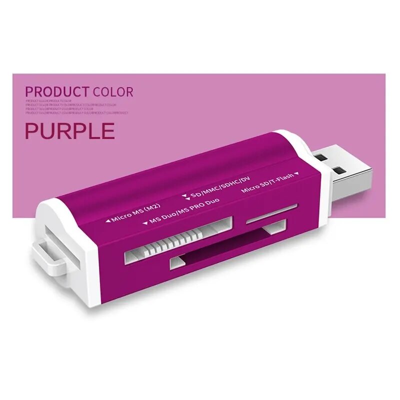 Многофункциональный кардридер USB 2.0 PURPLE