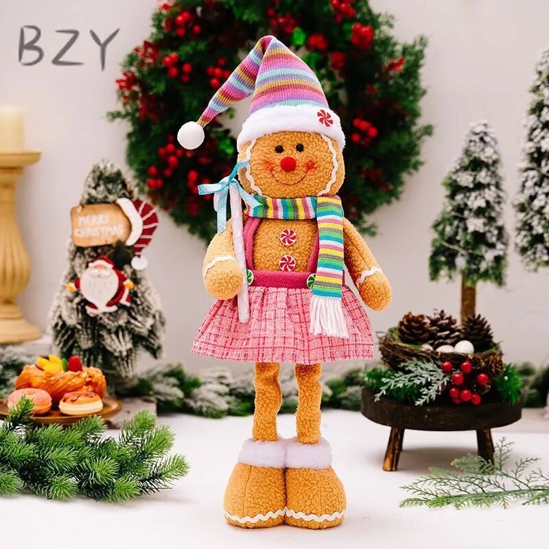 Новогодняя игрушка под елку, высота 44 см, длина 44 см, кукла-пряник
