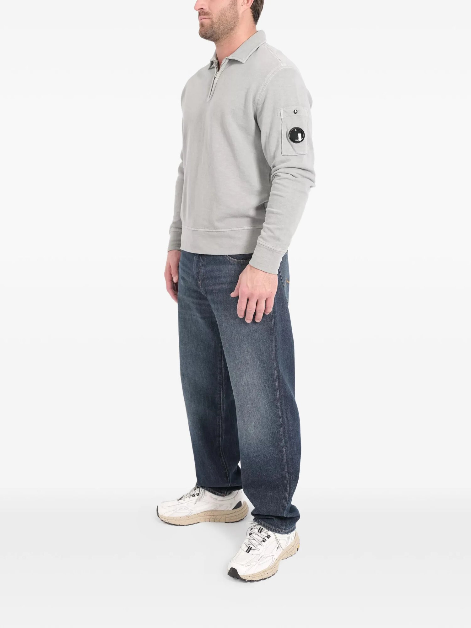 Толстовка C.P. COMPANY Zip polo sweatshirt, размер L, , grey — фото 1