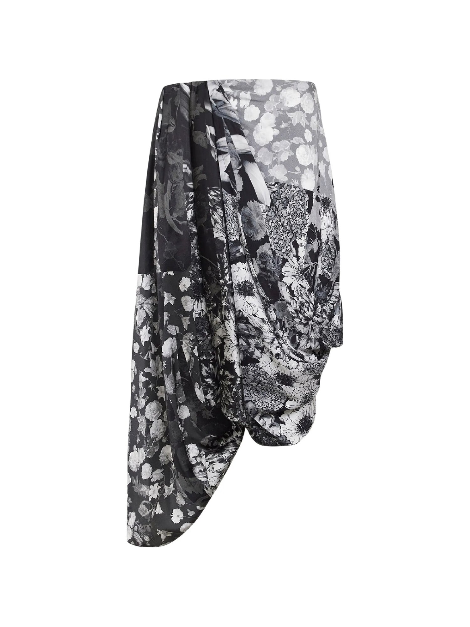 Юбка Floral-print draped asymmetric skirt