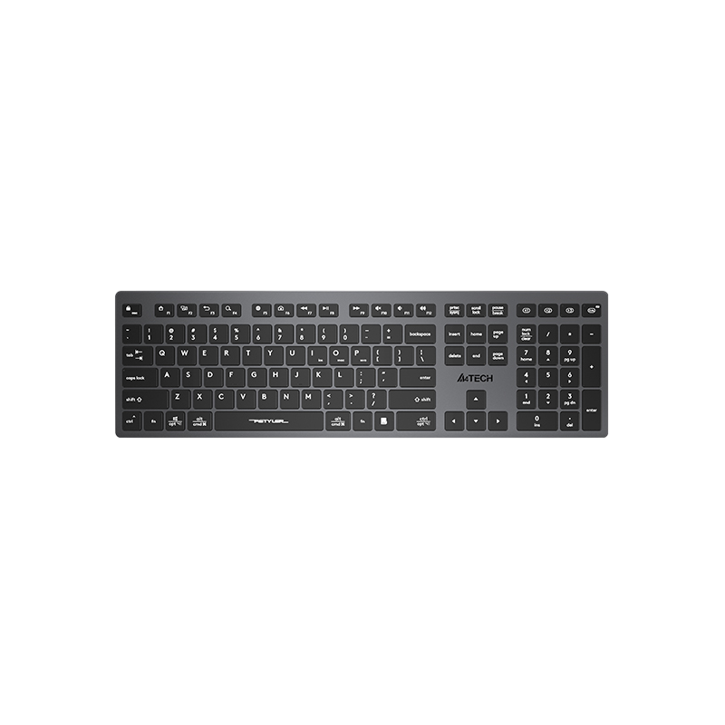 Клавиатура A4Tech Fstyler FBX50C, беспроводная, USB, BT/Radio, slim, мультимедийная, серый