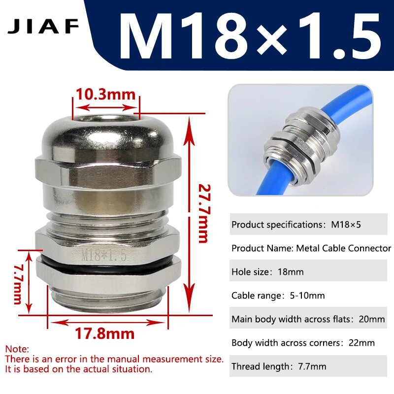Водонепроницаемые кабельные вводы PG7 M20 латунные никелированные M18X1.5 For 5-10mm