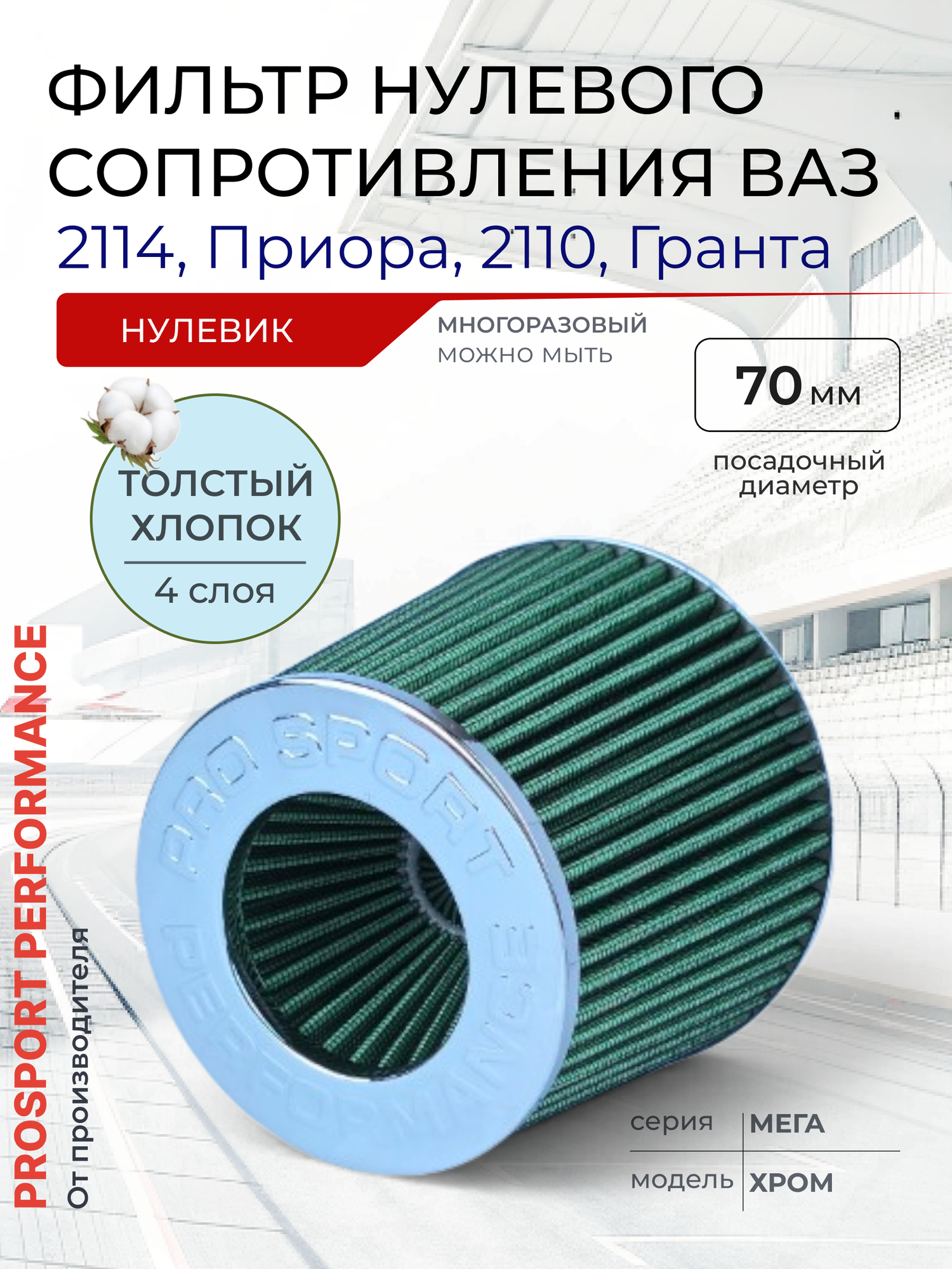 Фильтр нулевик на Приора 2114 2112 2110 Гранта 2107 Нива
