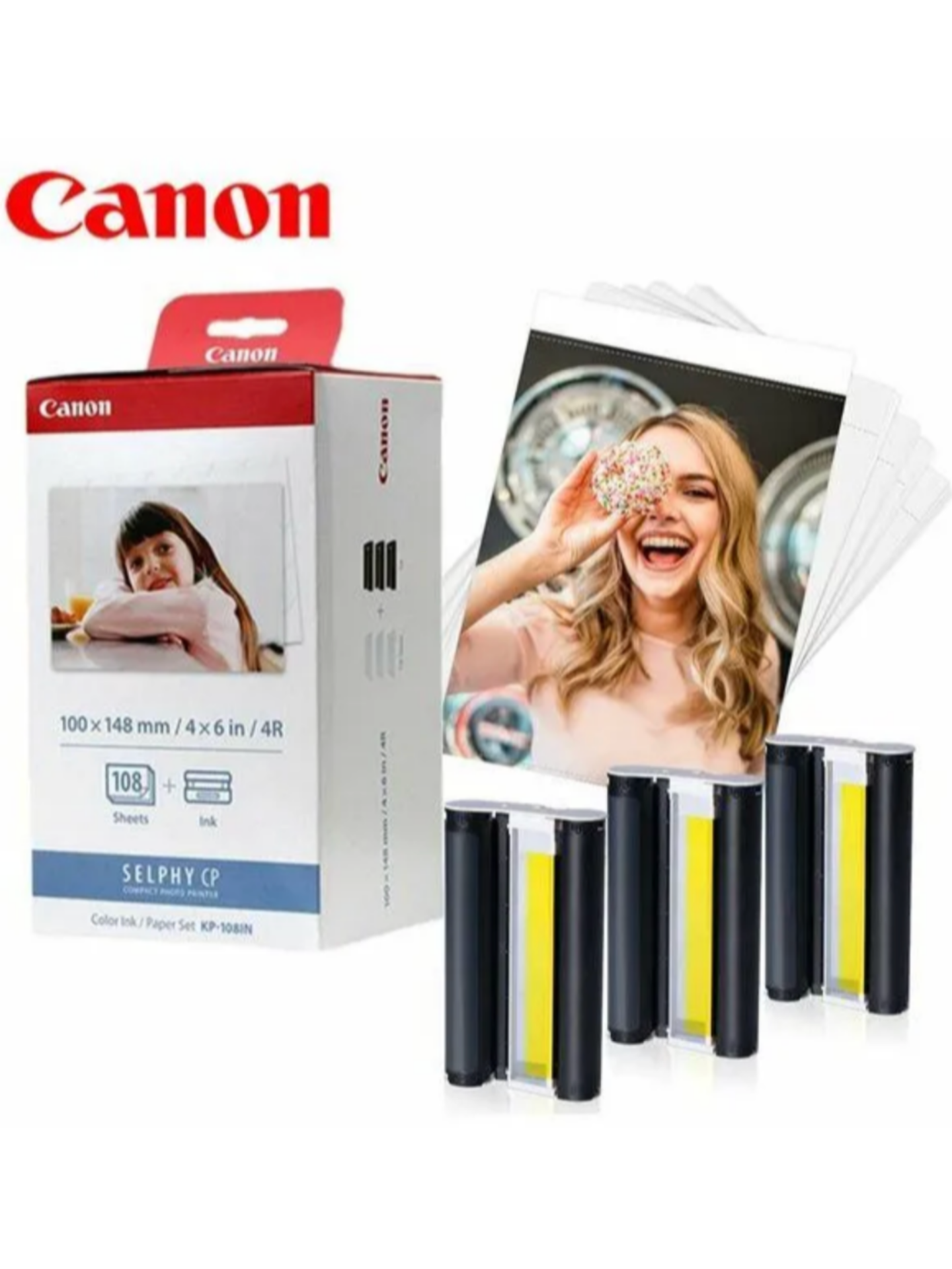 Набор для печати Canon KP-108IN (108 листов фотобумаги + цветные картриджи) для принтеров SELPHY CP