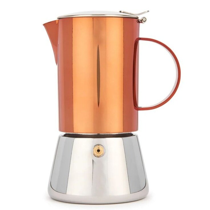 Кофеварка гейзерная La Cafetière Copper Stovetop Espresso Maker Stainless Steel LCSTESP4CPCOP