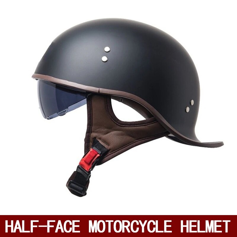 Мотоциклетный шлем, мужской летний полушлем с внутренним зеркалом, персонализированный L, 007-2