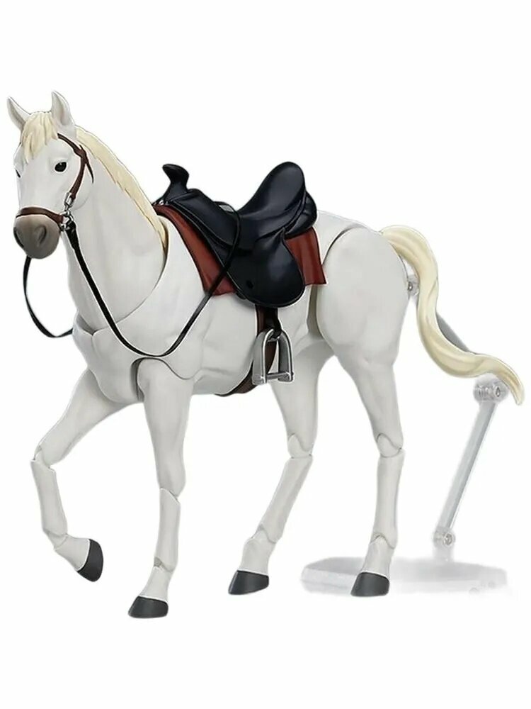 Качественная фигурка Figma Horse 2.0 - подвижная модель с шарнирами (белая/коричневая лошадь)