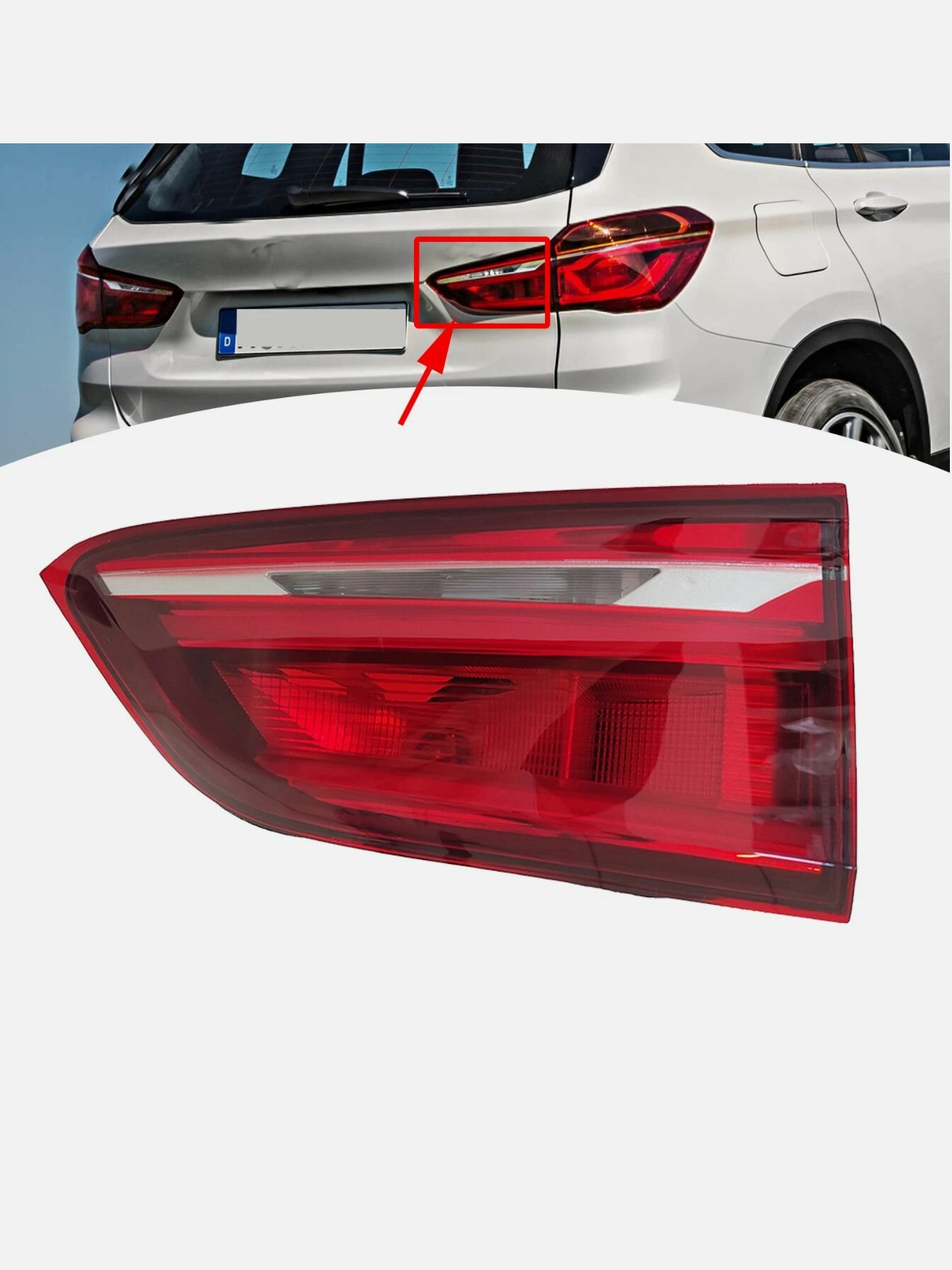 Правый задний светодиодный стоп-сигнал (тормозной фонарь) для BMW X1 F48, артикул 63217350698