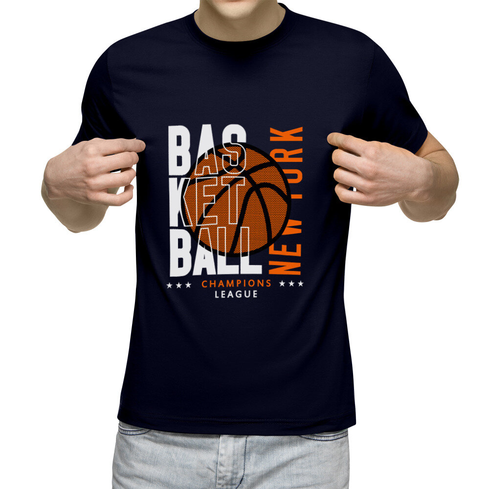 Мужская футболка «Нью-Йорк в игре» (темно-синий, 3XL)