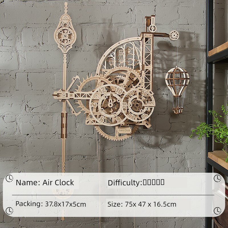 Деревянная модель-конструктор Ugears Aviation Clock - DIY механическая головоломка, 1:10 масштаб, образовательный