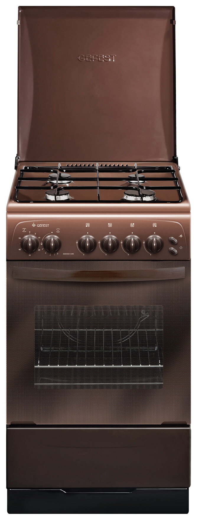 Газовая плита Gefest Брест 3200-05 к 19 50 см, 42 л, 4 конфорки, коричневый
