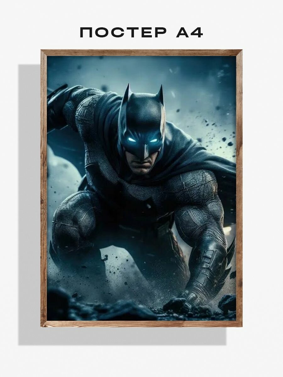 Постер А4 на стену Бэтмен Batman, 21х30 см, без рамы