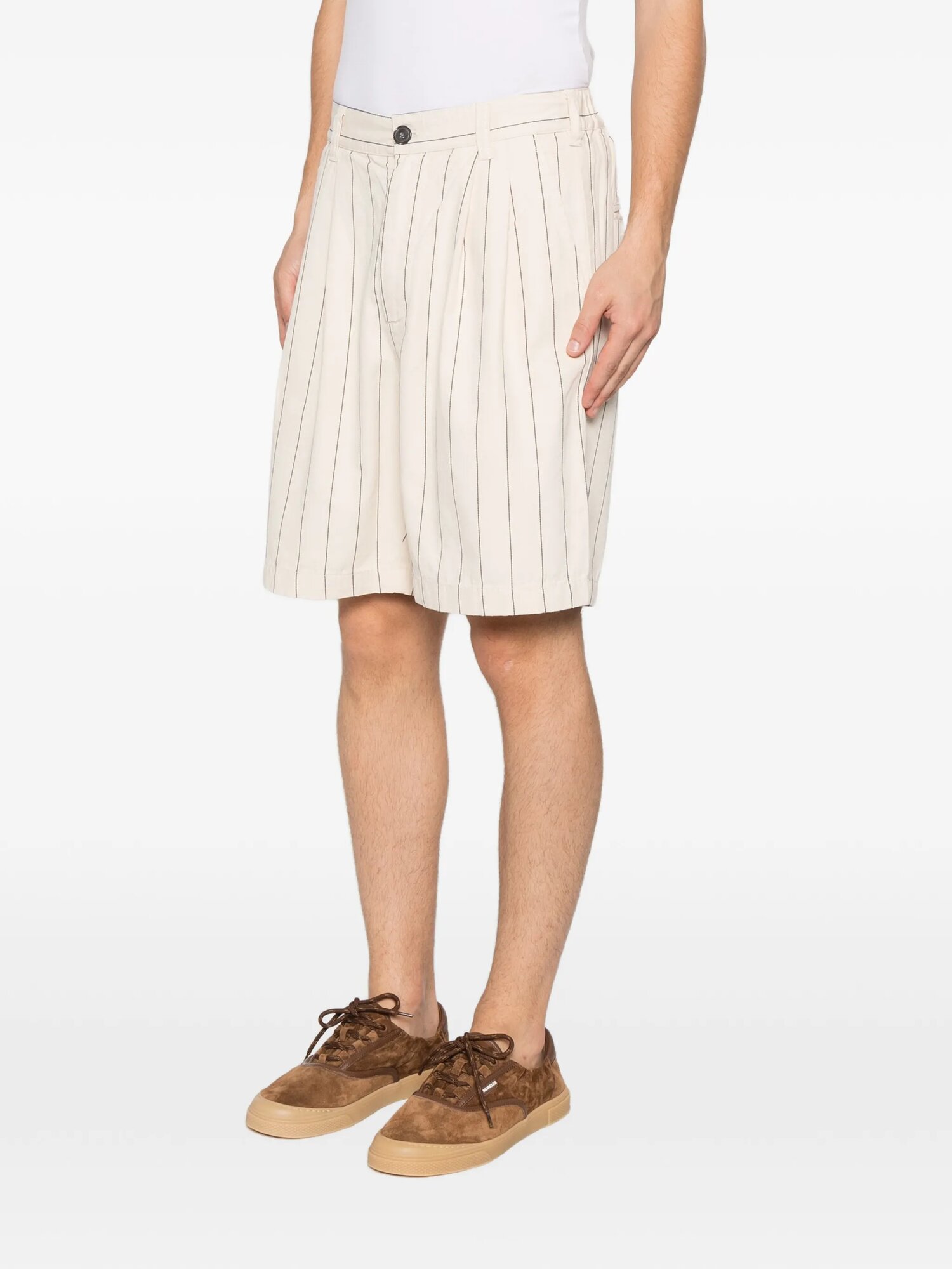 Шорты OBEY Pinstripe-pattern pleated shorts, размер 32, разноцветный — фото 1