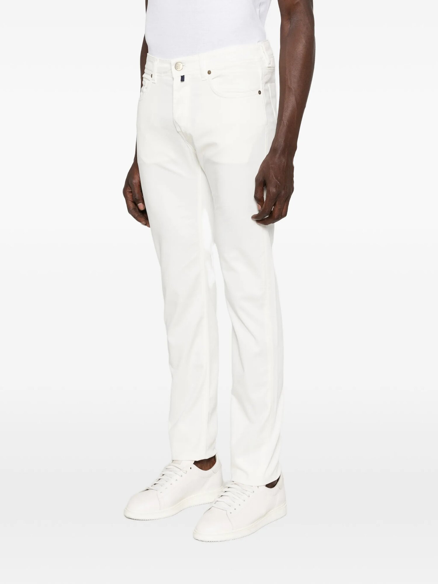 Брюки Incotex Slim trousers, размер 50, бежевый/белый — фото 1
