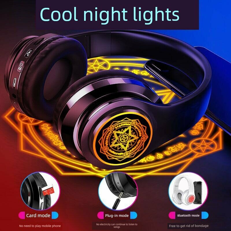 Bluetooth-наушники с 9D басом и HD звуком для спортивных игр и караоке, совместимые со всеми телефонами, черный цвет с