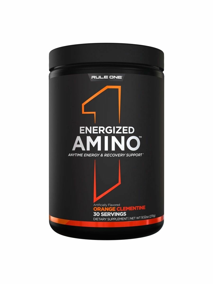 RULE ONE Energized Amino 9 270g , аминокислоты, Апельсин Клементин