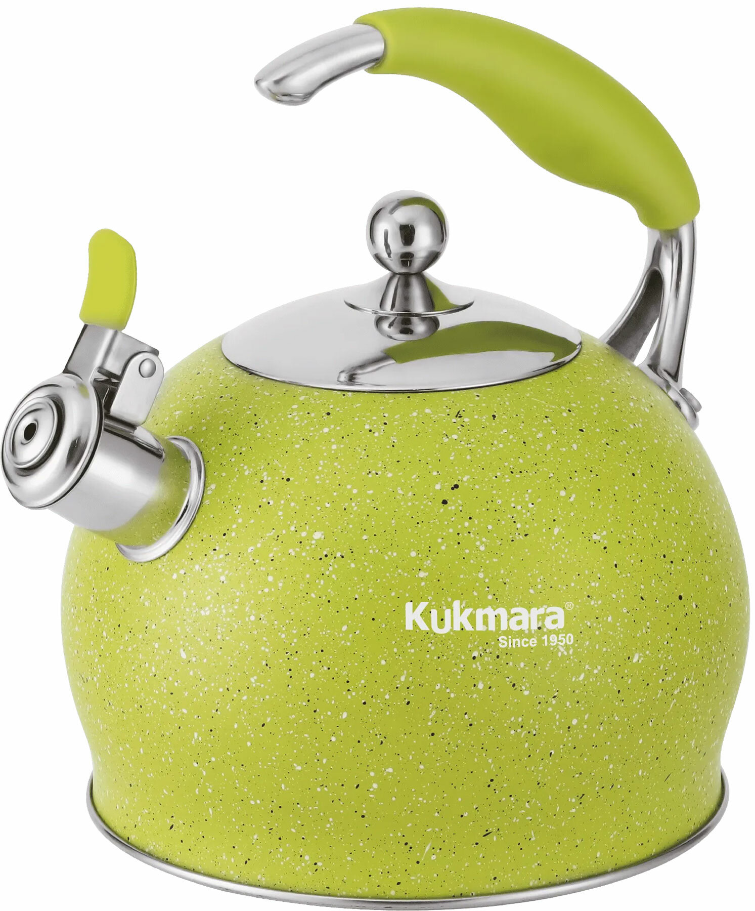 Чайник из нержавеющей стали со свистком Kukmara 3 л, Lime (Ч-04)