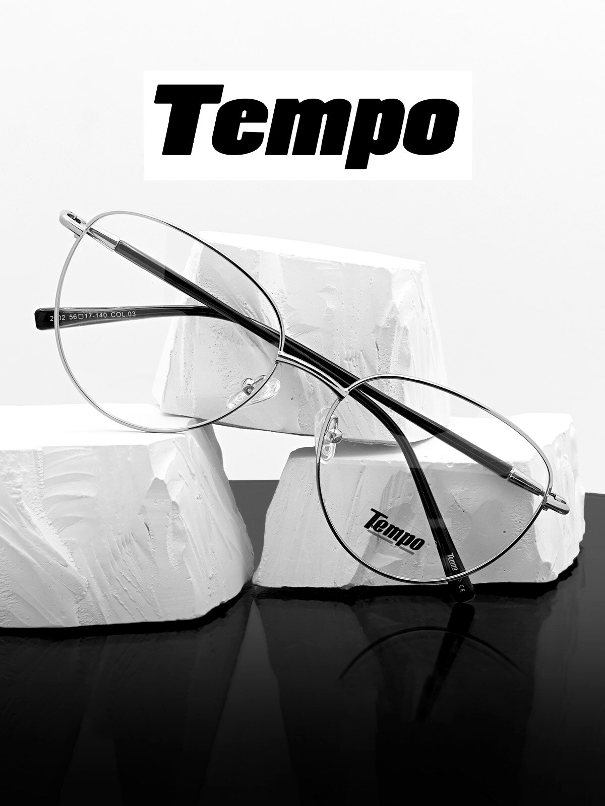 Оправа для очков Tempo 2502 C03 пол Женский форма оправы Кошачий глаз цвет оправы Серебряный