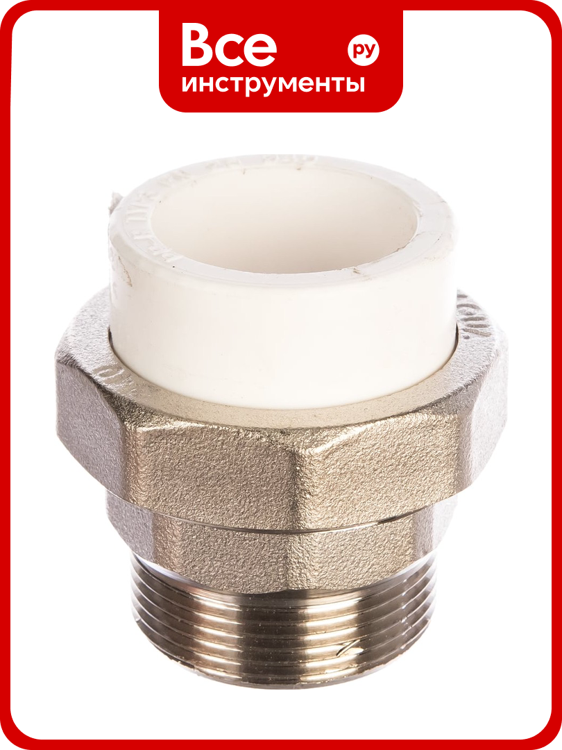 Комбинированная разъемная муфта (американка) PRO AQUA PP-R НР белая d-40 мм 1 1/2" PA21021b