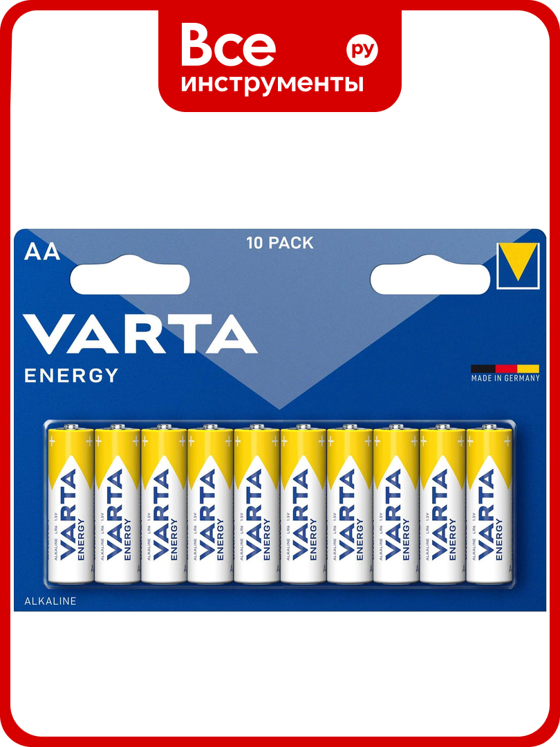 Батарейки Varta ENERGY AA 4008496674398, комфортной жизни, щелочная технология, для бытовой электроники