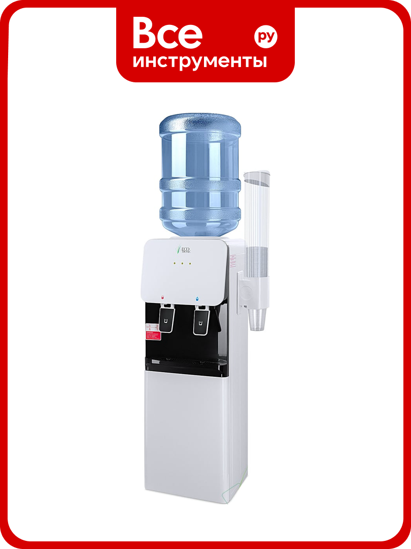 Кулер ECOTRONIC ETK12092 для воды, напольный, с шкафчиком, цвет белый