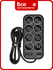 Сетевой фильтр POWERCOM SP-08 USB03AB 1,8 m, 8 розеток, черный, коробка 1928702