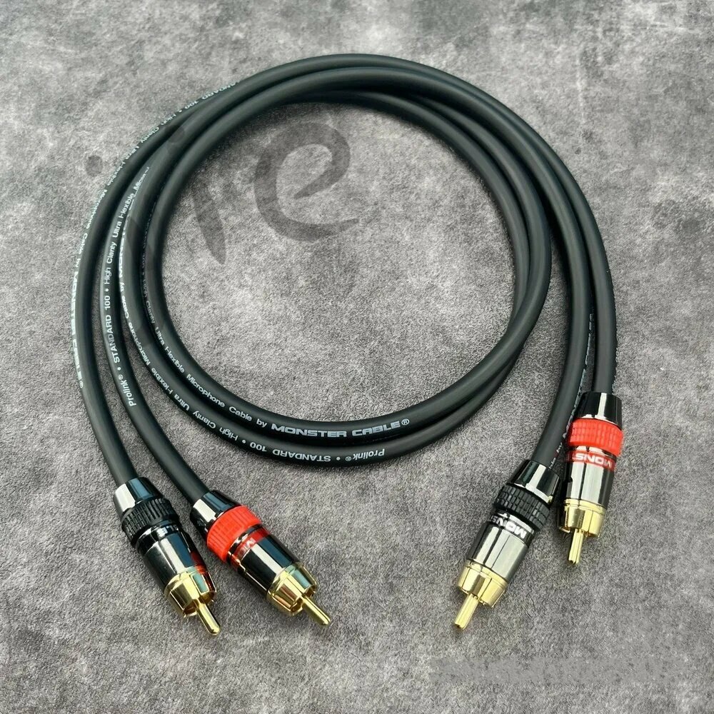 Аудиокабель RCA/RCA, 0.75 м, черный