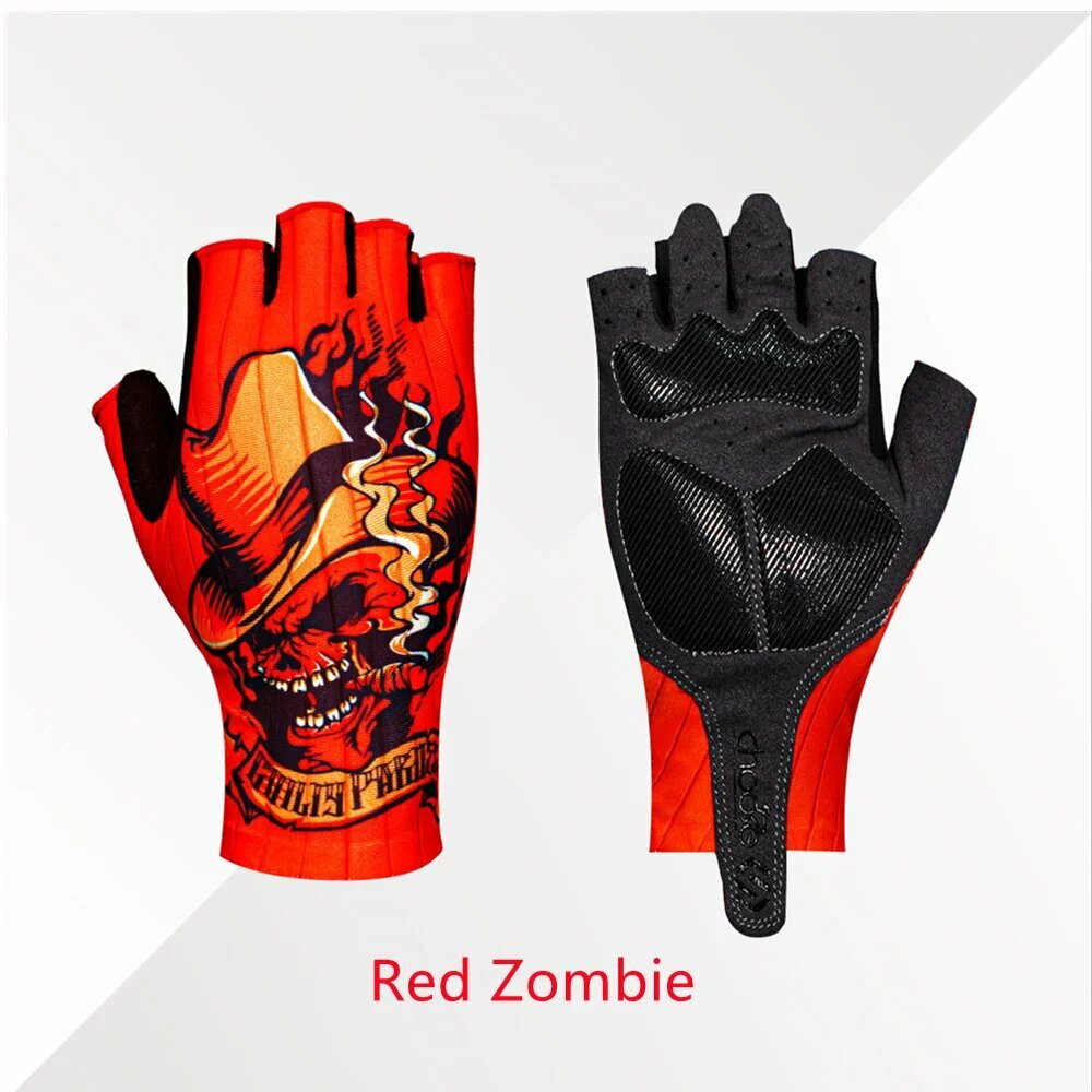 CHOOEE велосипедные перчатки из искусственной кожи Красный, L, Red Zombie