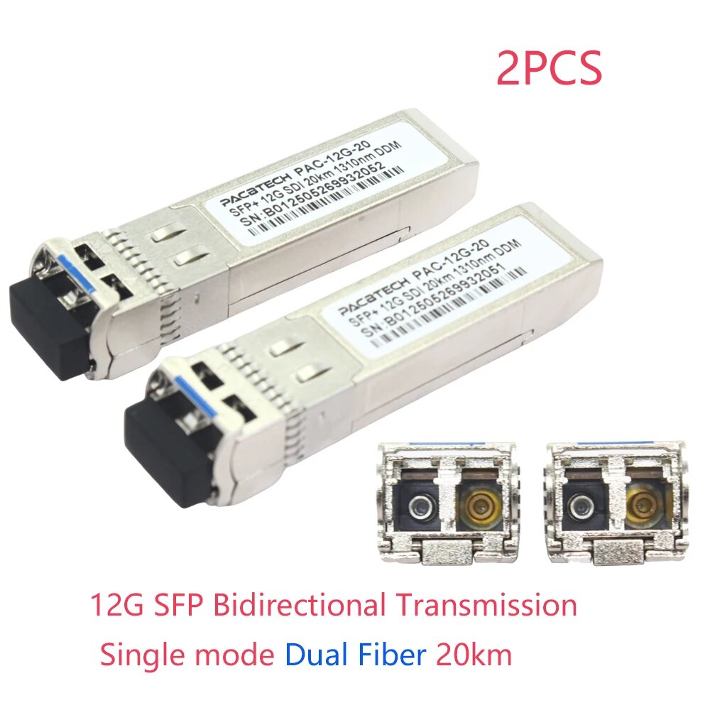 PACBTECH 12G SFP Dual Fiber 20km -2pc