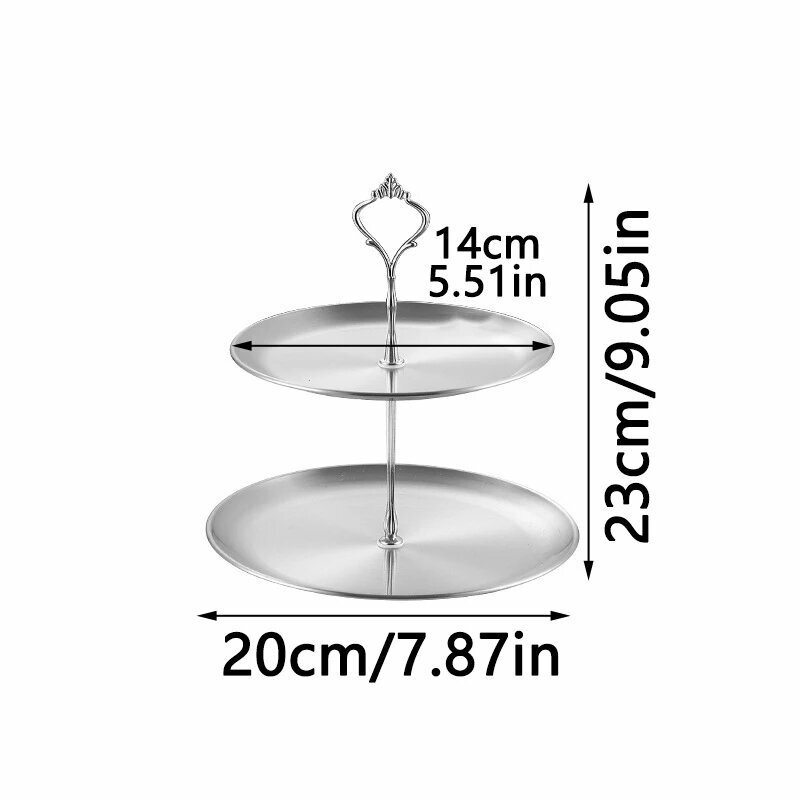 Двухъярусная подставка для торта из нержавеющей стали, Silver