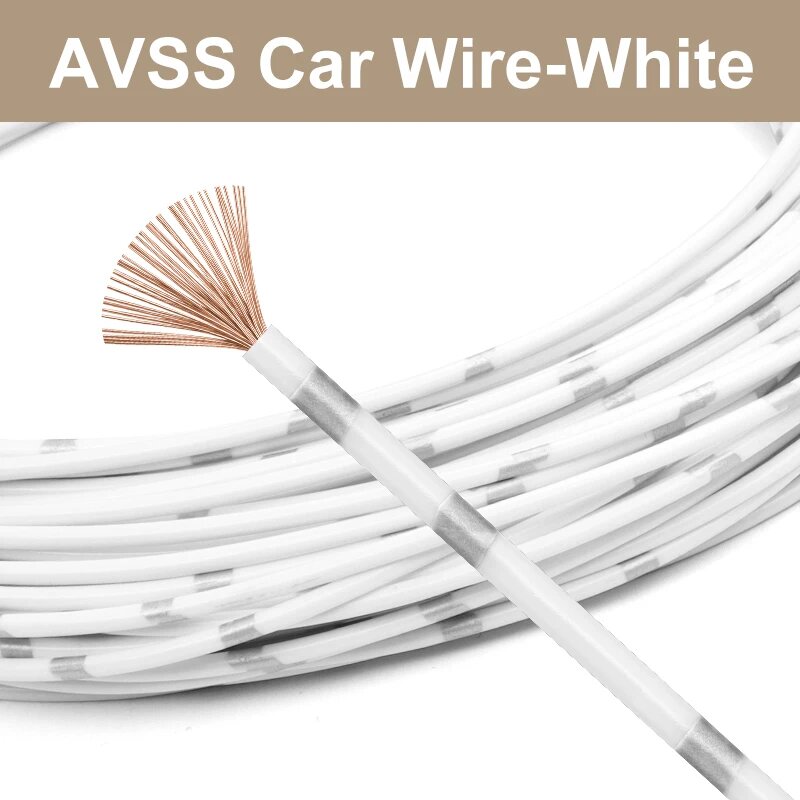AVSS Автопровод Белый 0.3mm² 22AWG, 30 метров