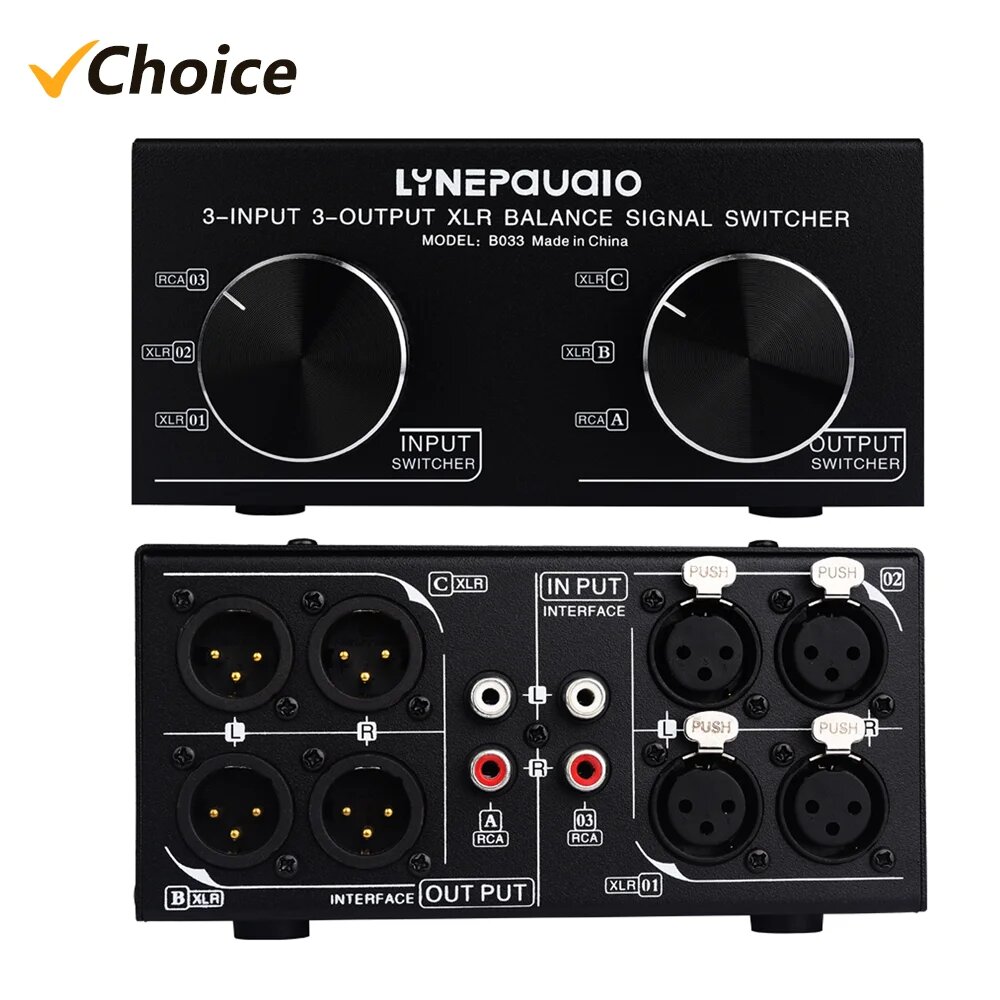 Пассивный 3-канальный XLR-RCA конвертер Audio Converter