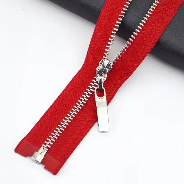 Meetee 3# металлические молнии 40-70 см Красный, 2Pcs, RedSilver, No3-70cm