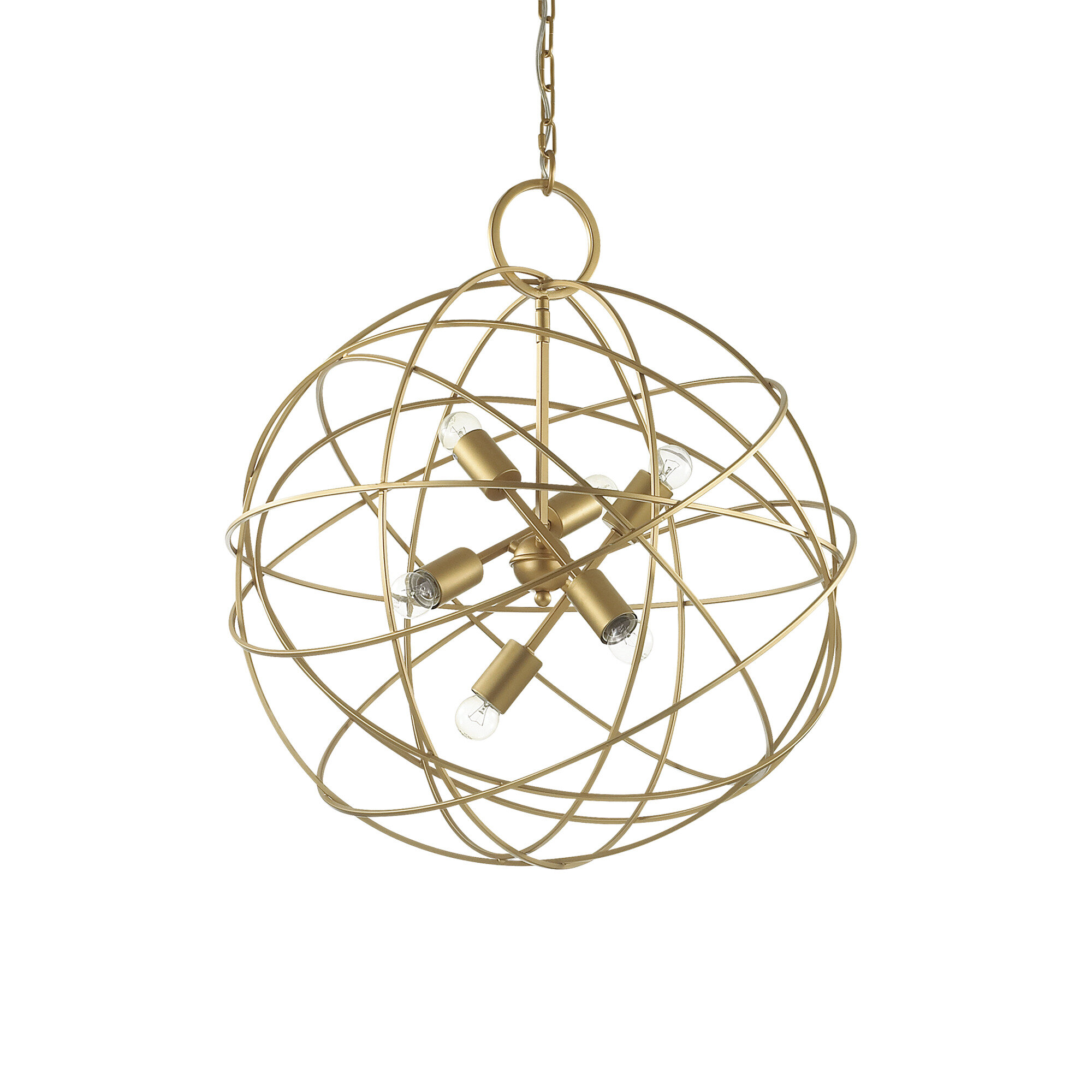 Люстра подвесная ideal lux Konse SP6 D60 макс.6x60Вт Е27 IP20 230В Темно-золотистый матовый Металл Без ламп 156026.