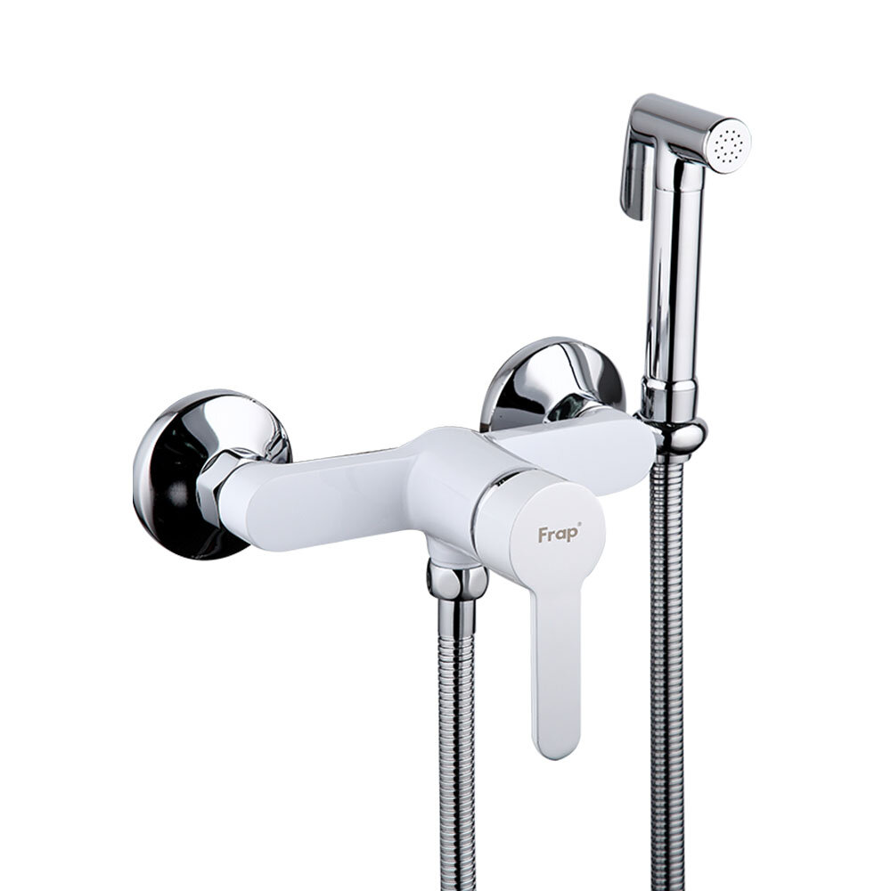 Гигиенический душ со смесителем FRAP F2041-8, белый/хром