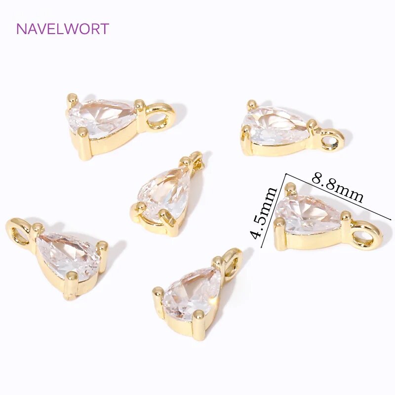 Шармы капли 18К золото NAVELWORT 5 pieces, 18K Gold Plated